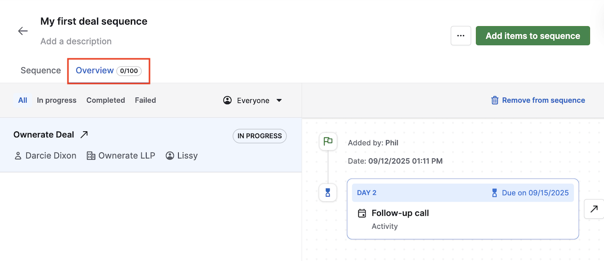Sequences feature - Knowledge Base | Pipedrive